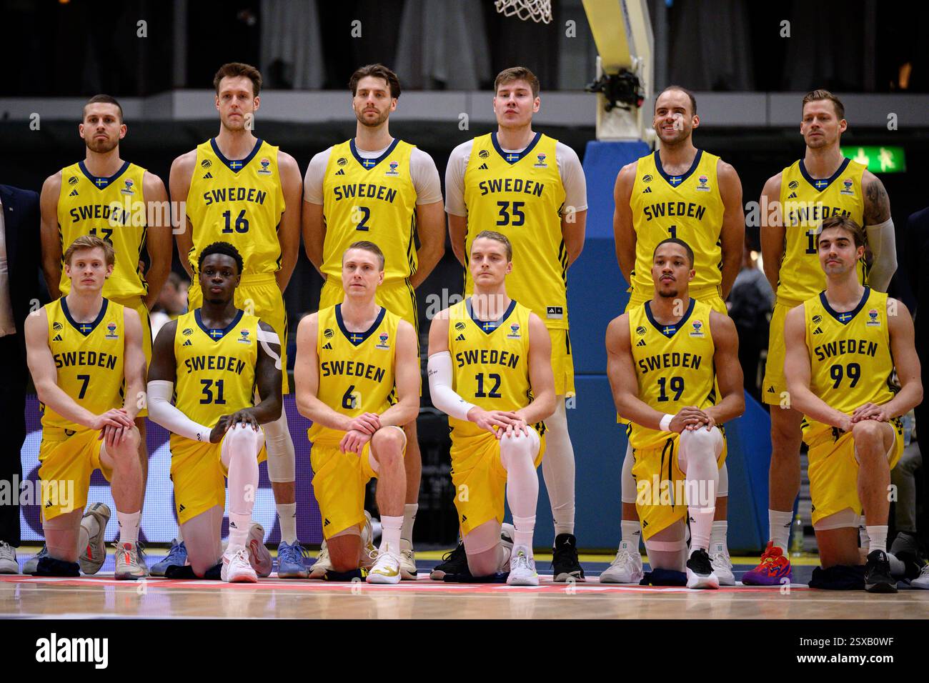 Players of, Sweden. , . pose for a team photo ahead of the FIBA ...
