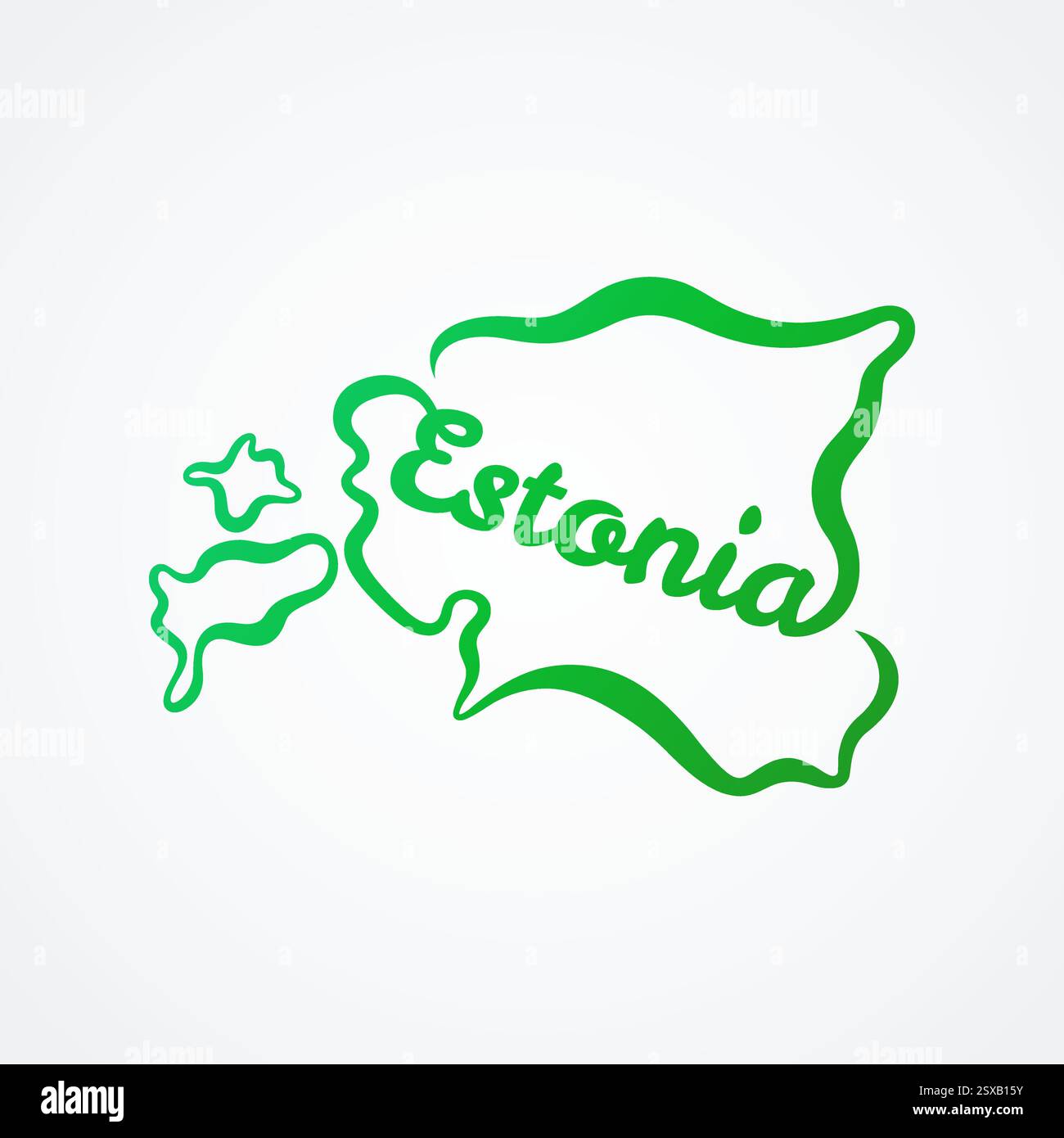 Map of Estonia - shape and name in one line Stock Vector Image & Art ...