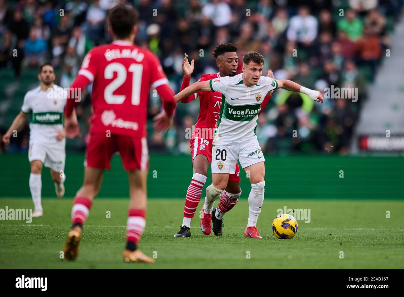 ELCHE, SPAIN - FEBRUARY 23: German Valera Right Winger of Elche CF ...