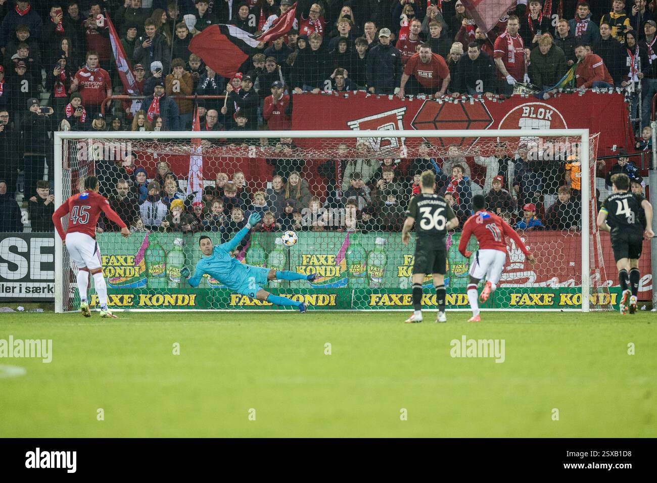Vejle, Denmark. 23rd Feb, 2025. German Onugkha (45) of Vejle BK ...