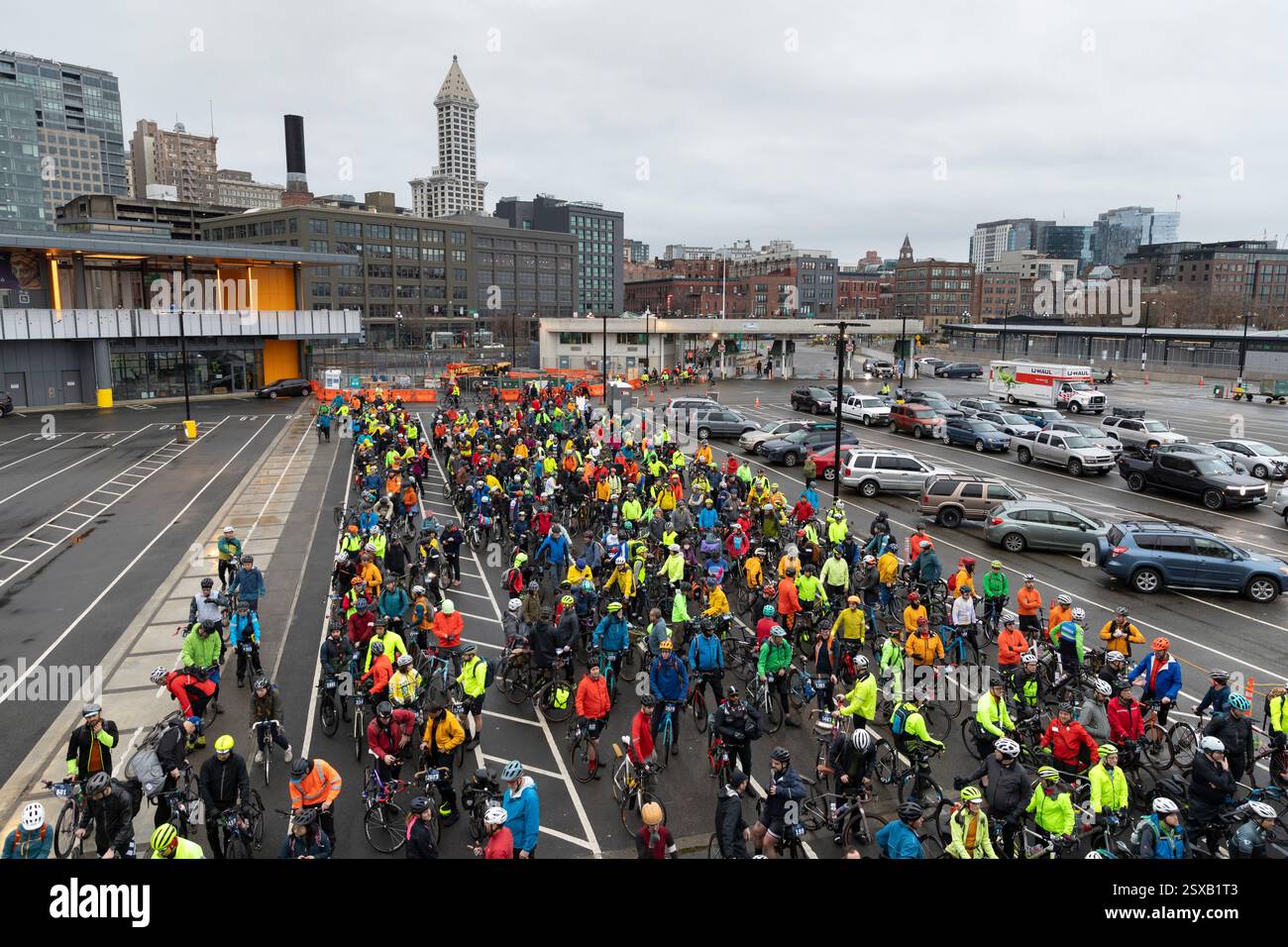 Seattle, Washington, USA. 23rd February 2025. Cyclists taking part in ...