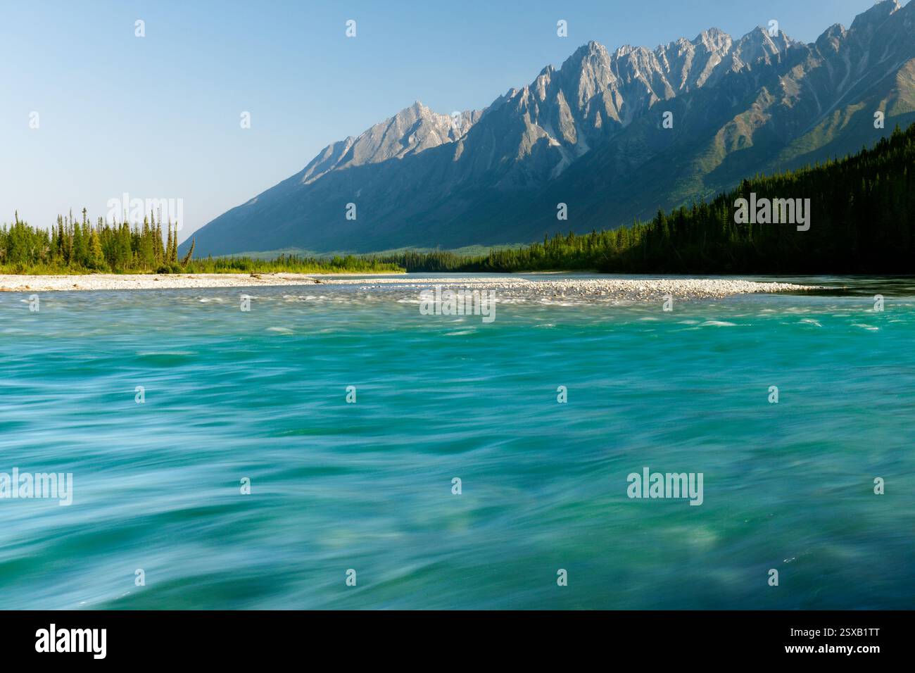 The Broken Skull River (foreground) flows into the South Nahanii River ...