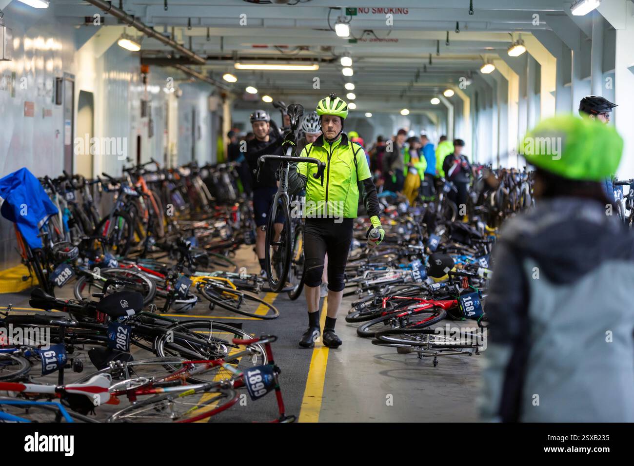 Seattle, Washington, USA. 23rd February 2025. Cyclists taking part in ...
