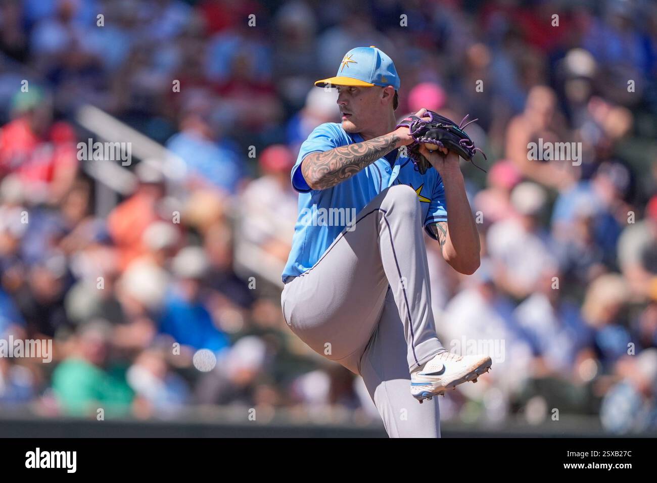 Tampa Bay Rays pitcher Joe Rock delivers in the second inning of a ...