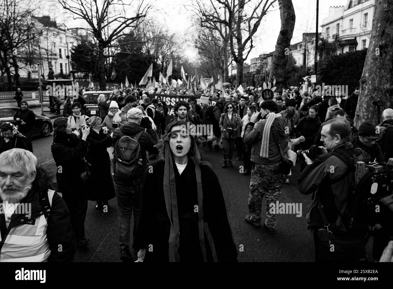 London - UK - 2025.02.22: Supporters at demonstration marking the third ...