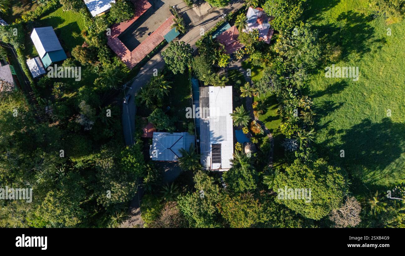 Drone aerial view of Playa Negra beach, tropical beach with beautiful ...