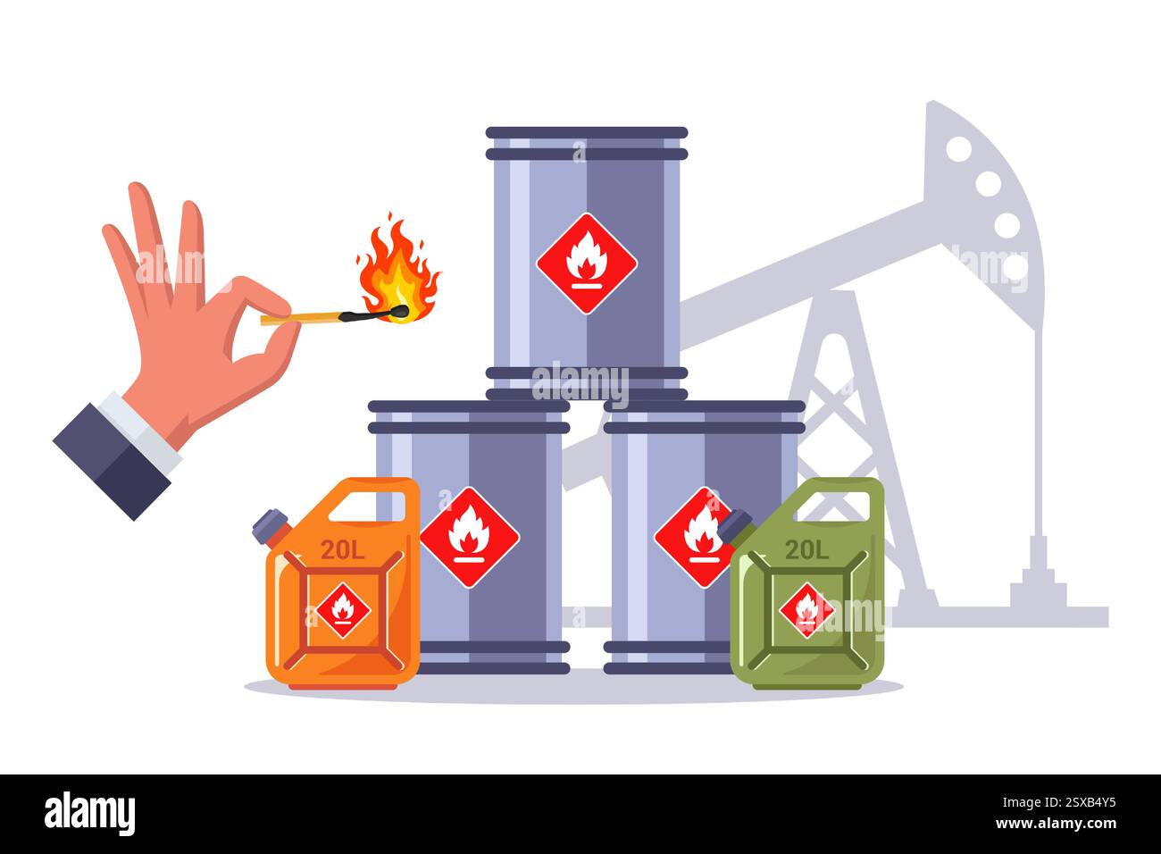Chemical toxic hazardous liquids. Flammable and explosive oil. Fuel ...