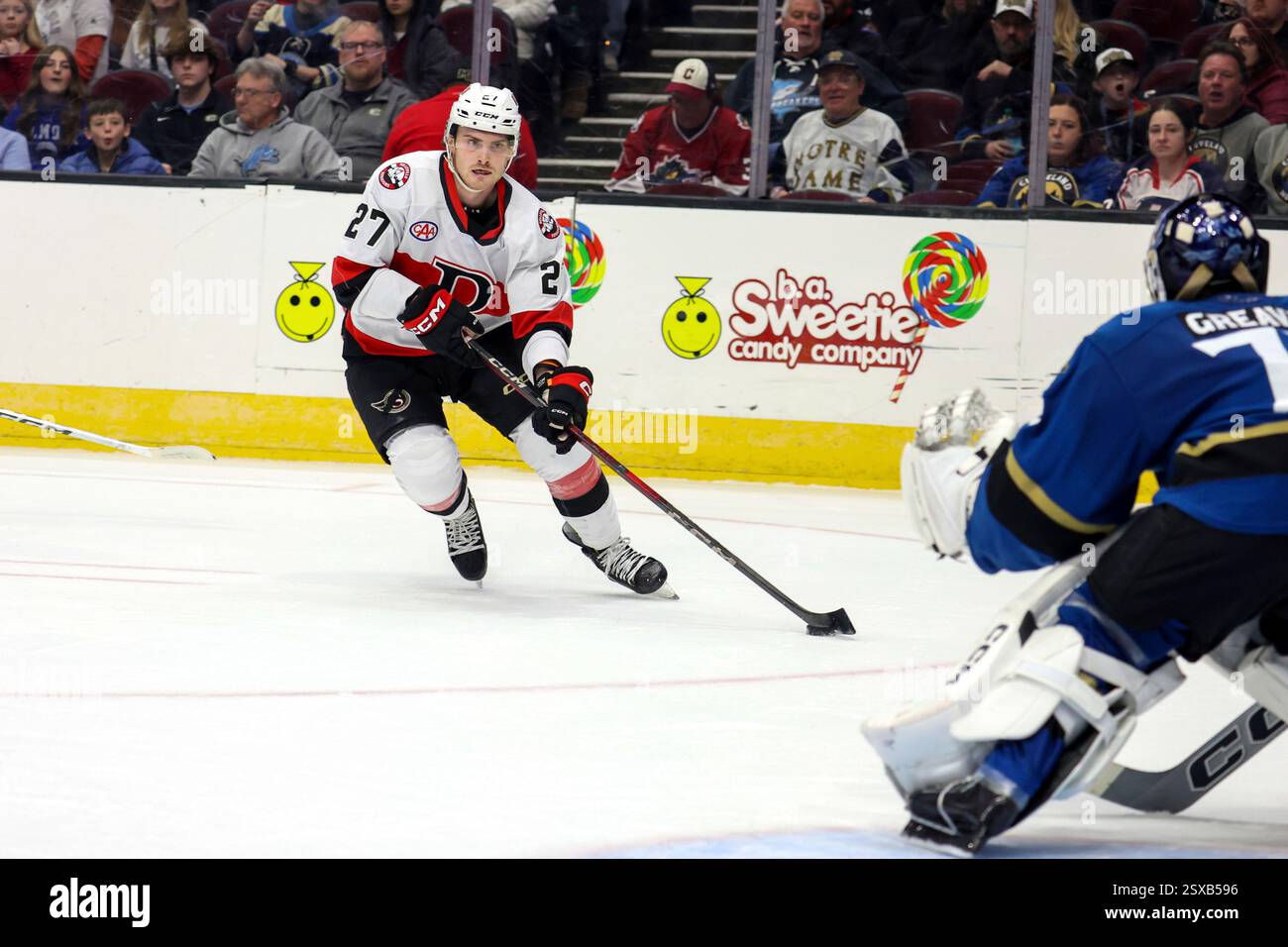 CLEVELAND, OH - FEBRUARY 23: Belleville Senators center Keean Washkurak ...