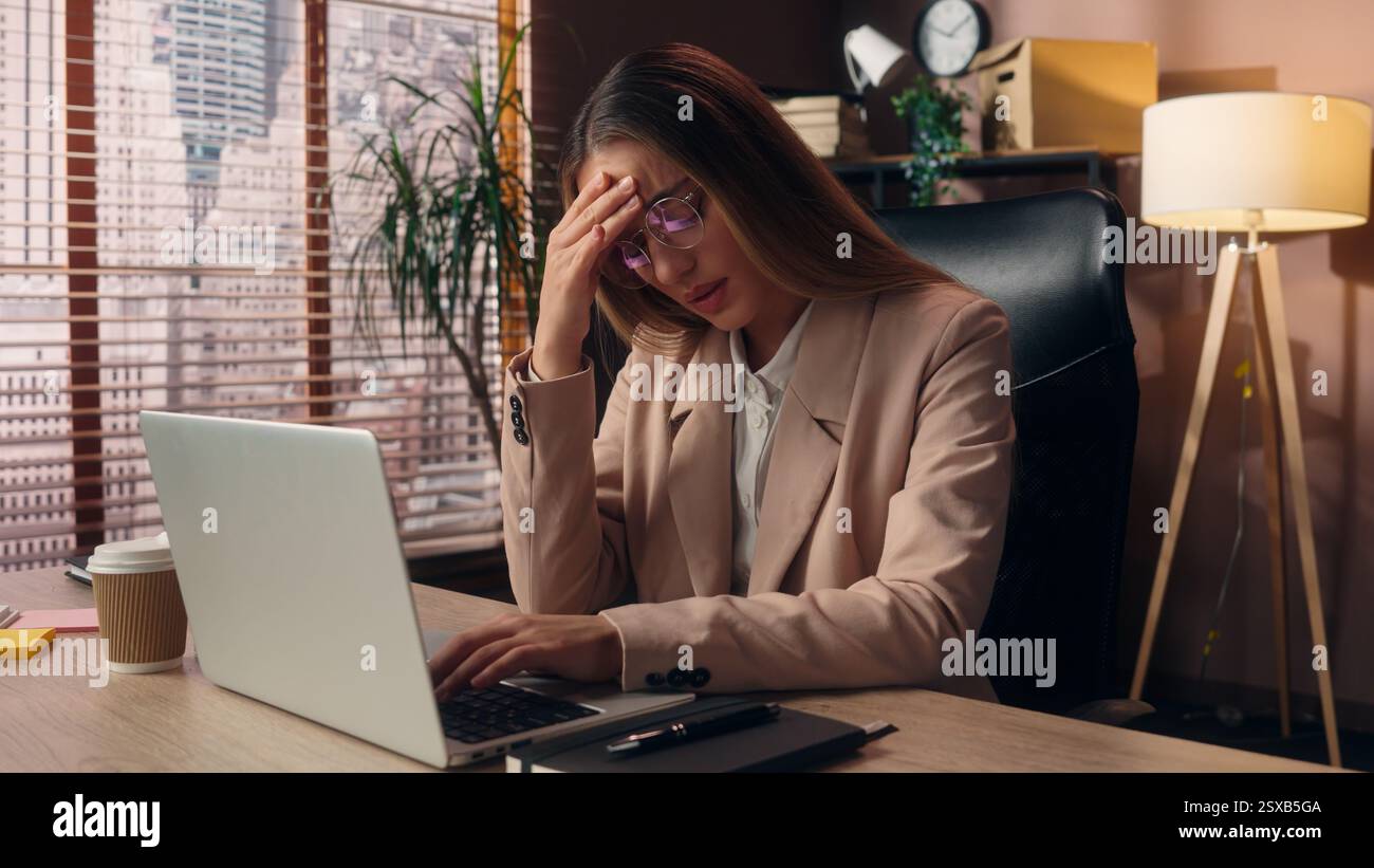 Sad sick overworked serious female hi-res stock photography and images ...