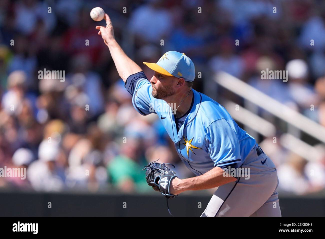 Tampa Bay Rays pitcher Cole Sulser delivers in the fourth inning of a ...