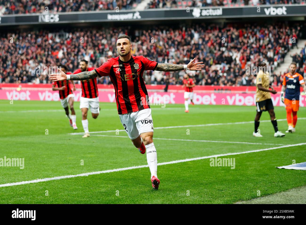 France. 23 Feb, 2025. 92 Jonathan CLAUSS (ogcn) during the Ligue 1 ...