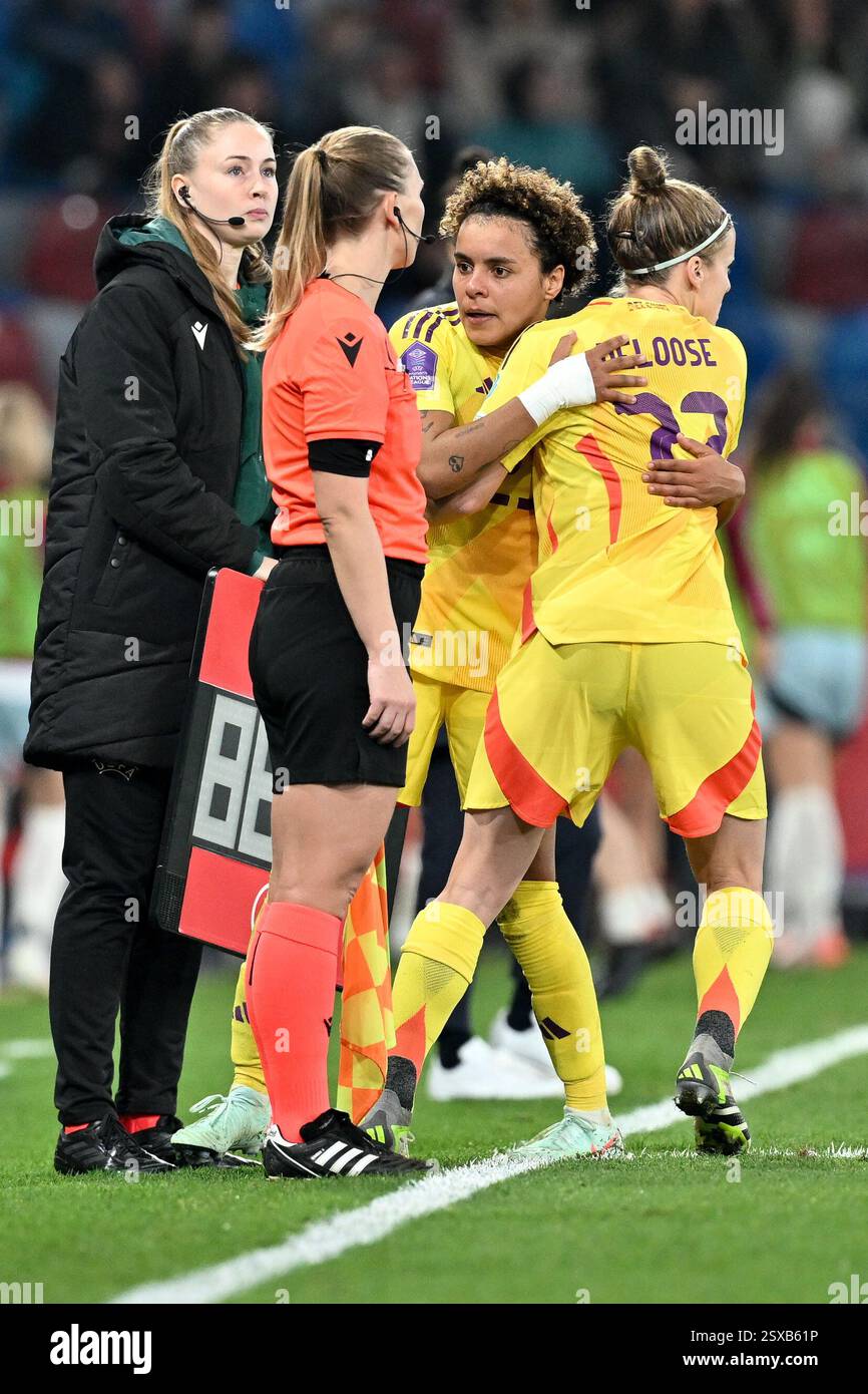 Kassandra Missipo (23) of Belgium and Laura Deloose (22) of Belgium ...