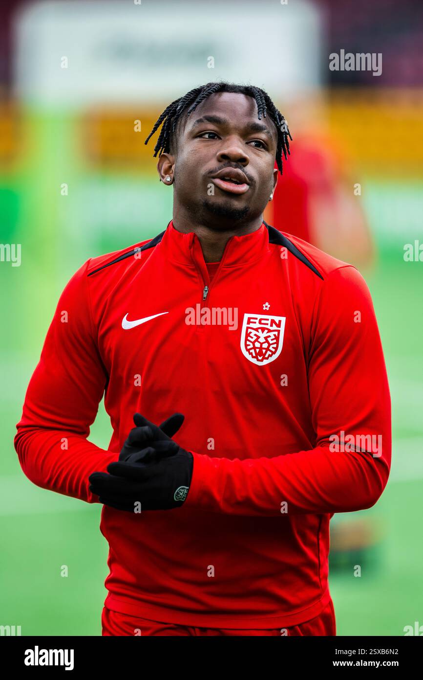 Farum, Denmark. 23rd, February 2025. Levy Nene of FC Nordsjaelland is ...