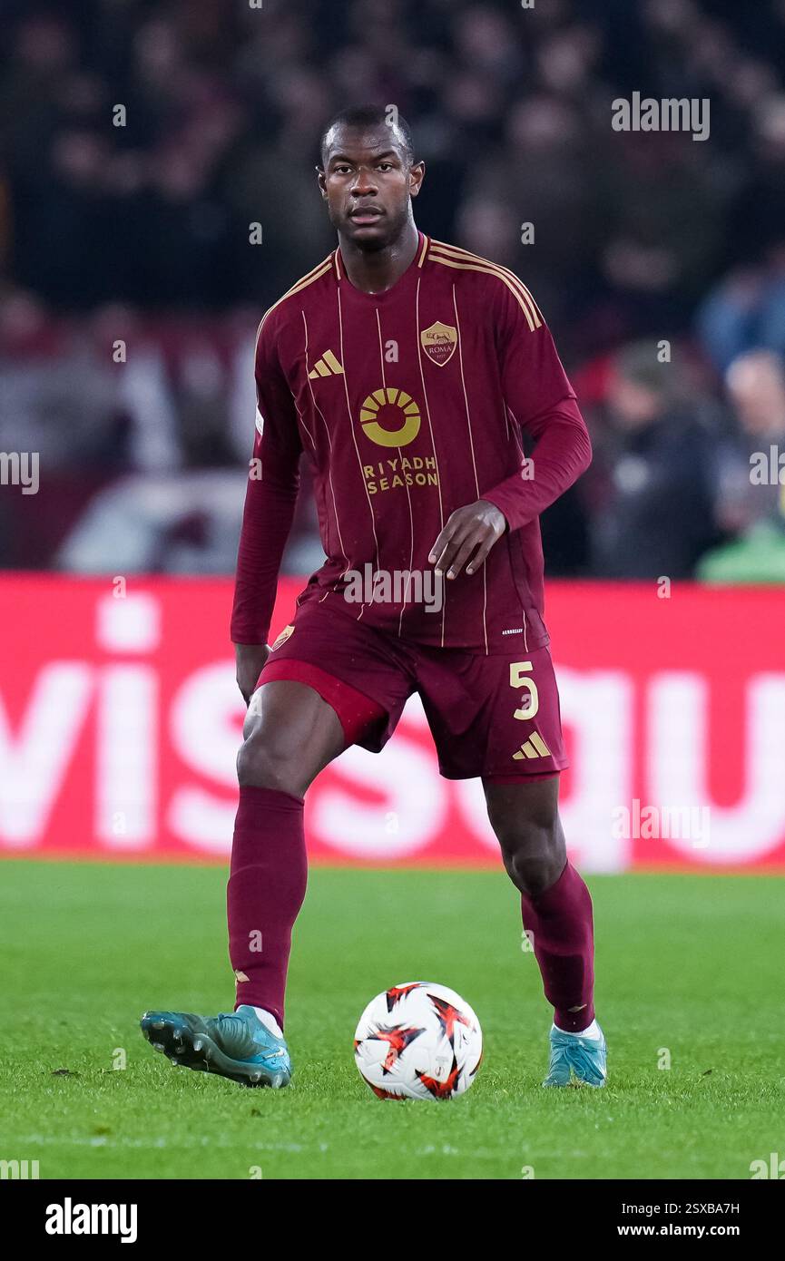 Rome, Italy. 20th Feb, 2025. Evan Ndicka of AS Roma during the UEFA ...