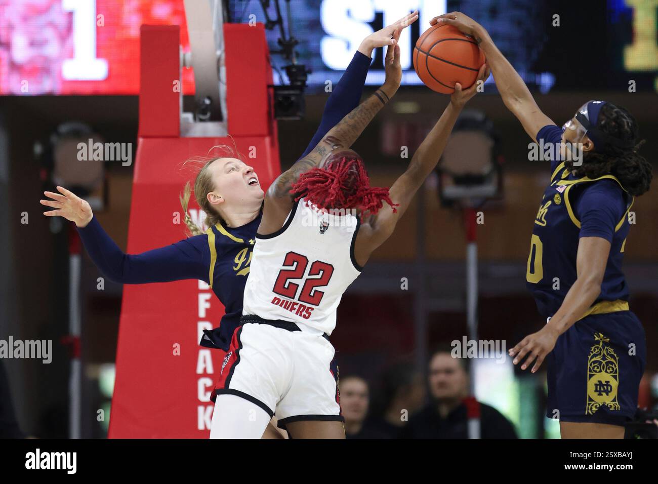 RALEIGH, NC - FEBRUARY 23: NC State Wolfpack guard Saniya Rivers (22 ...