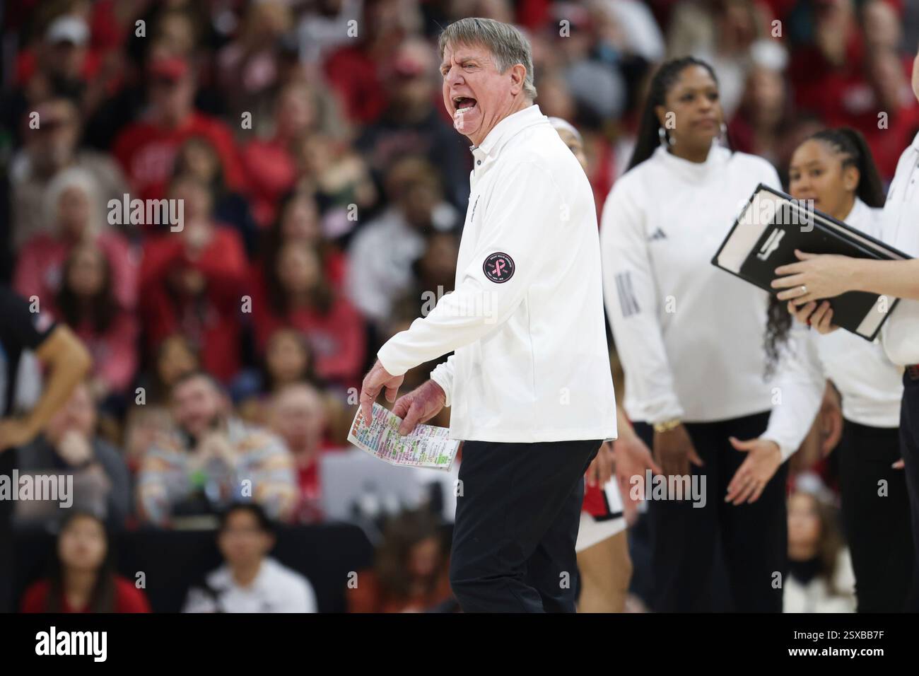 RALEIGH, NC - FEBRUARY 23: NC State Wolfpack head coach Wes Moore ...