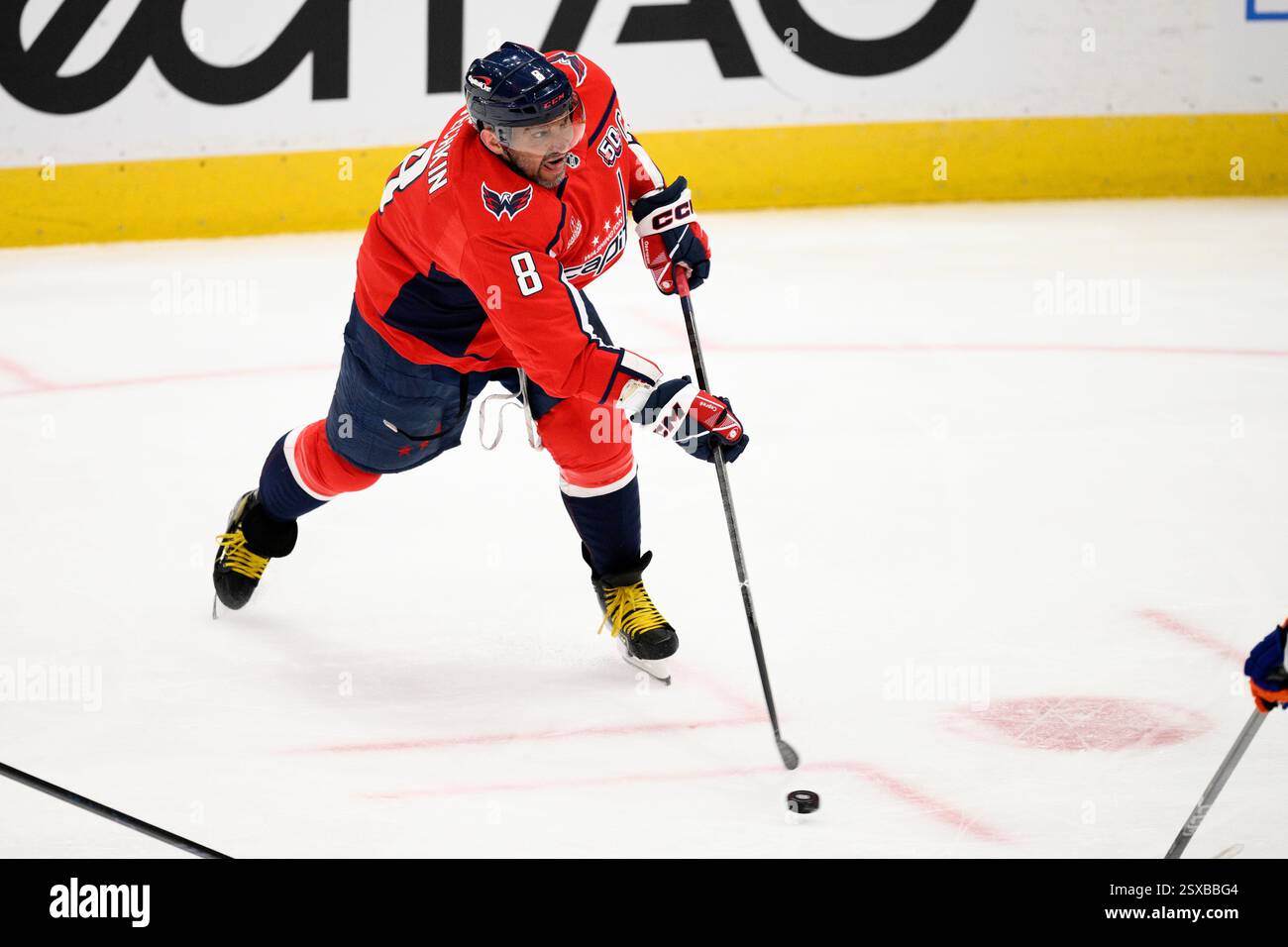Washington Capitals left wing Alex Ovechkin (8) shoots during the third ...