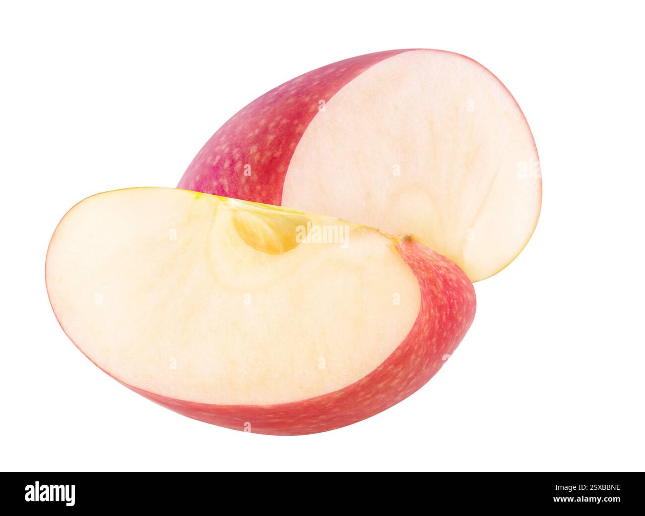 Two wedges of red apple isolated on white Stock Photo - Alamy