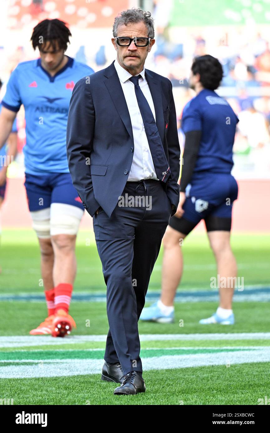 Rome, Lazio. 23rd Feb, 2025. France head coach Fabien Galthie during 6 ...