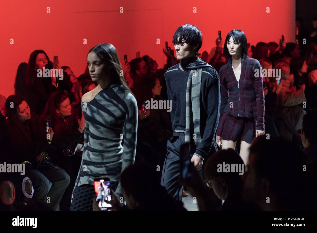 LONDON, UNITED KINGDOM - FEBRUARY 23, 2025: Models walk the runway ...