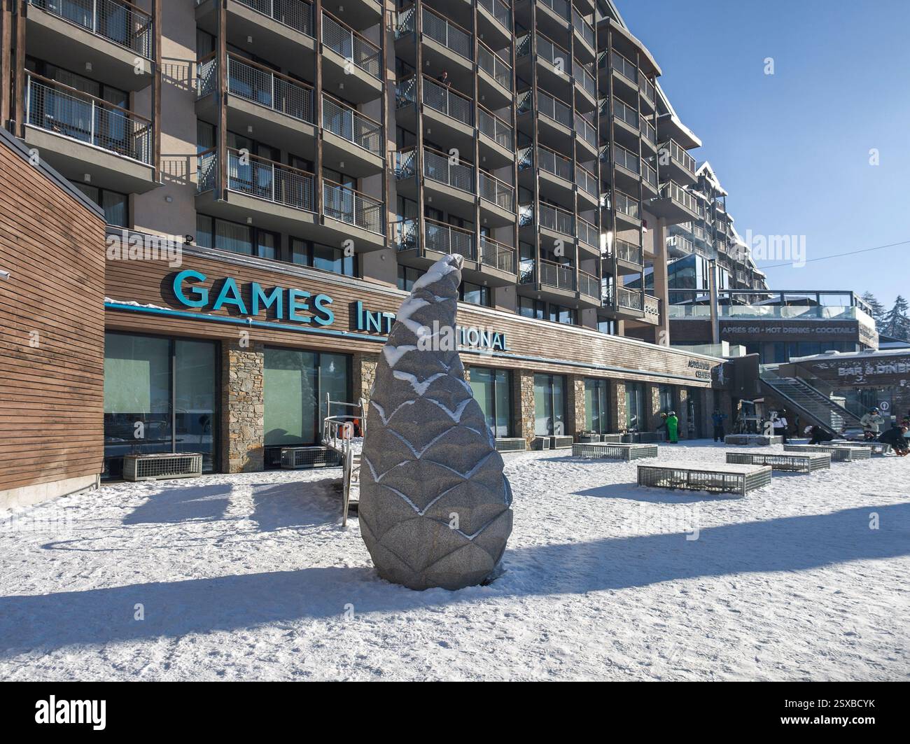 BOROVETS, BULGARIA - FEBRUARY 20, 2025: Winter view of ski resort of ...