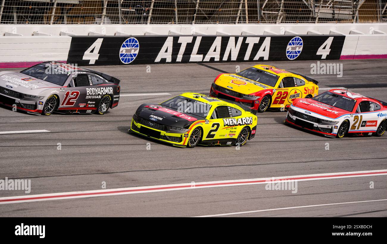 Ryan Blaney (12), Austin Cindric (2), Joey Logano (22) and Josh Berry ...