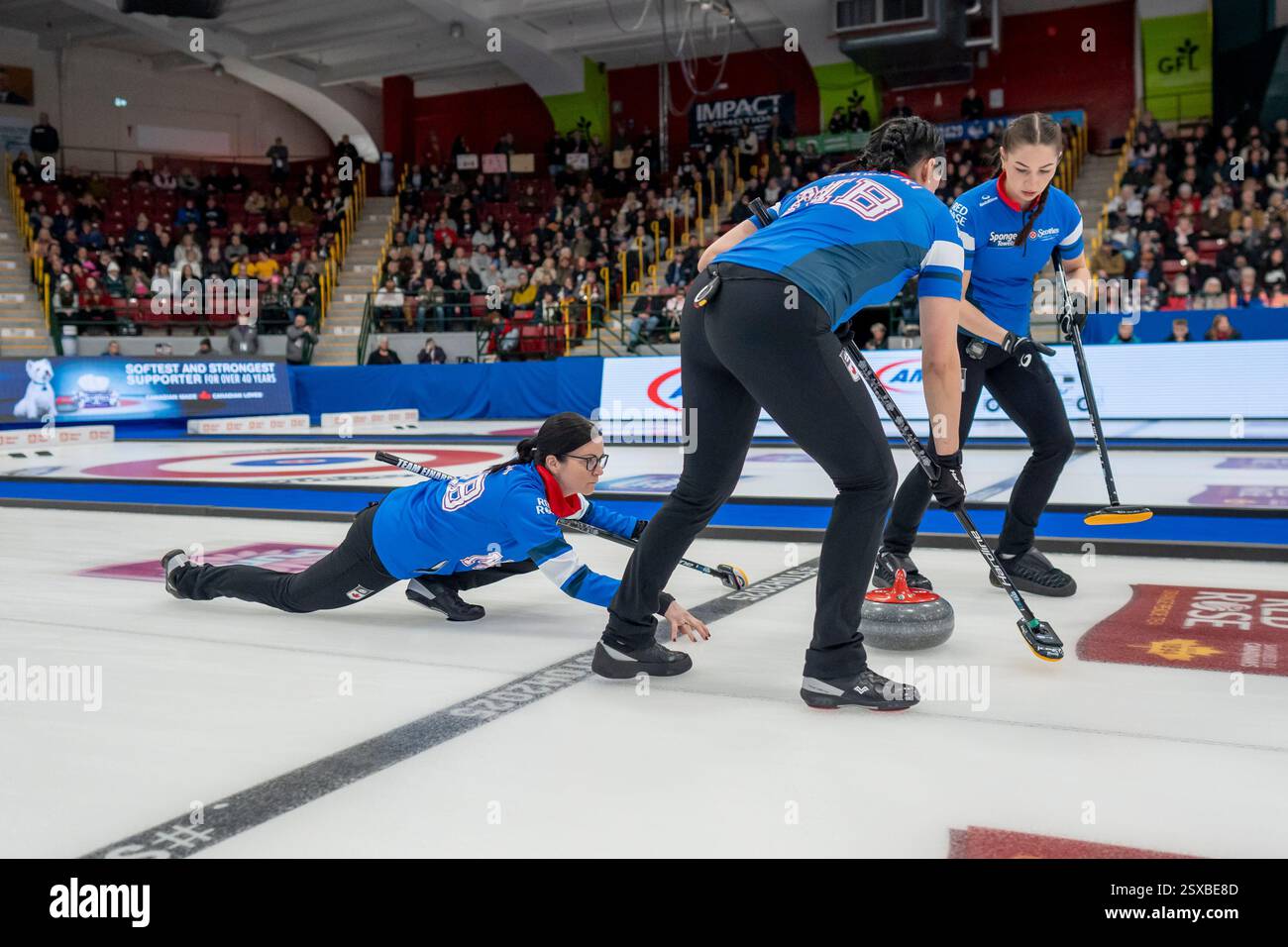 Thunder Bay, Canada. 23rd Feb, 2025. Team Manitoba skip Kerri Einarson ...