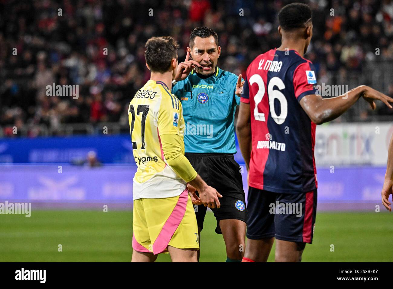 Cagliari, Italy. 23rd Feb, 2025. Andrea Colombo, Arbitro, Referee ...