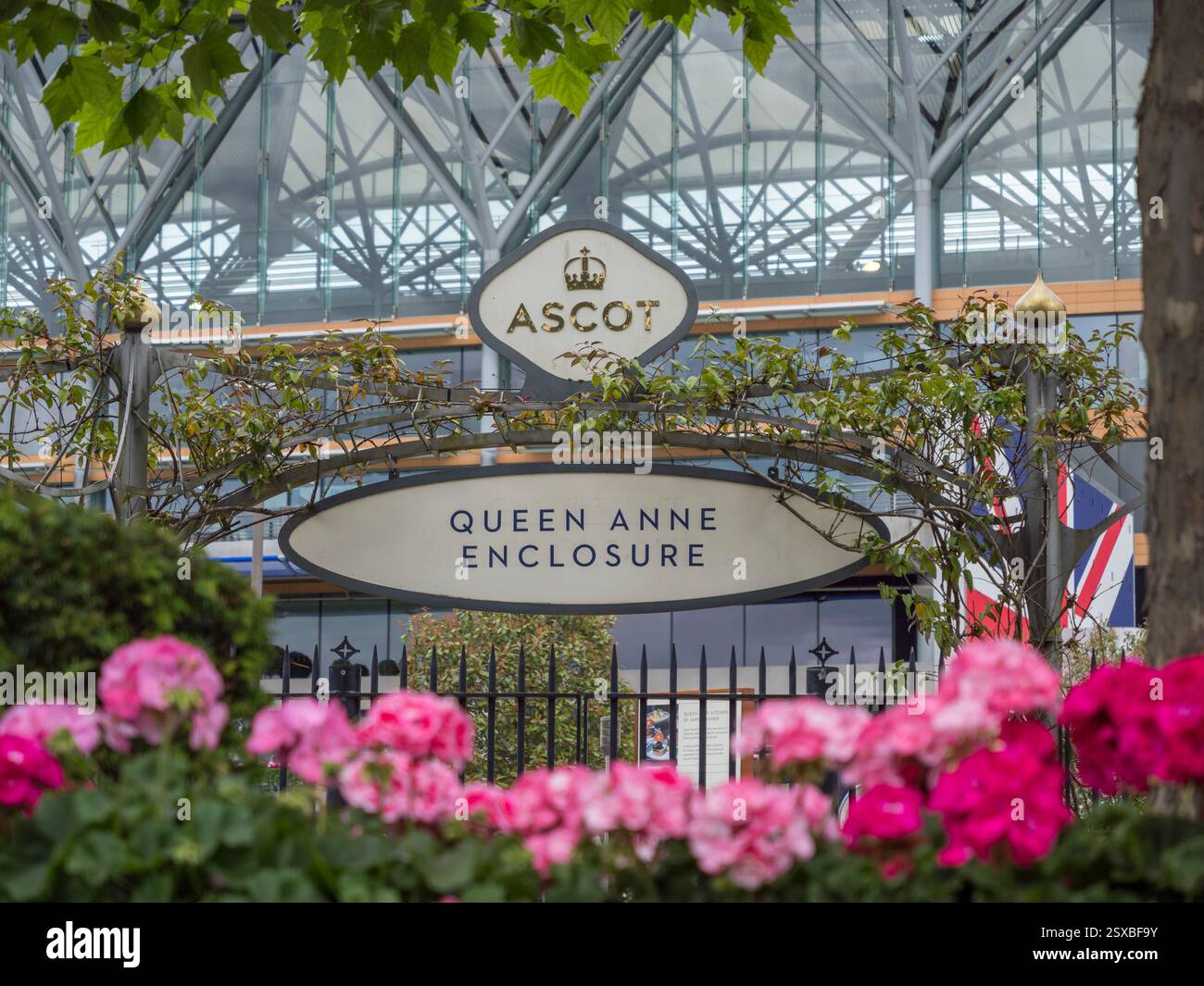 The entrance sign to Queen Ann Enclosure at Ascot racecouse during ...