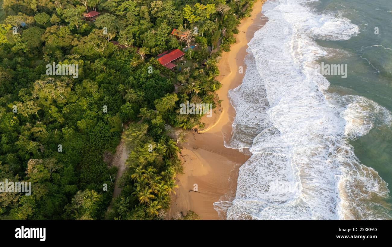 Drone Aerial view at sunrise of the beautiful Oasis Bluff Beach hotel ...