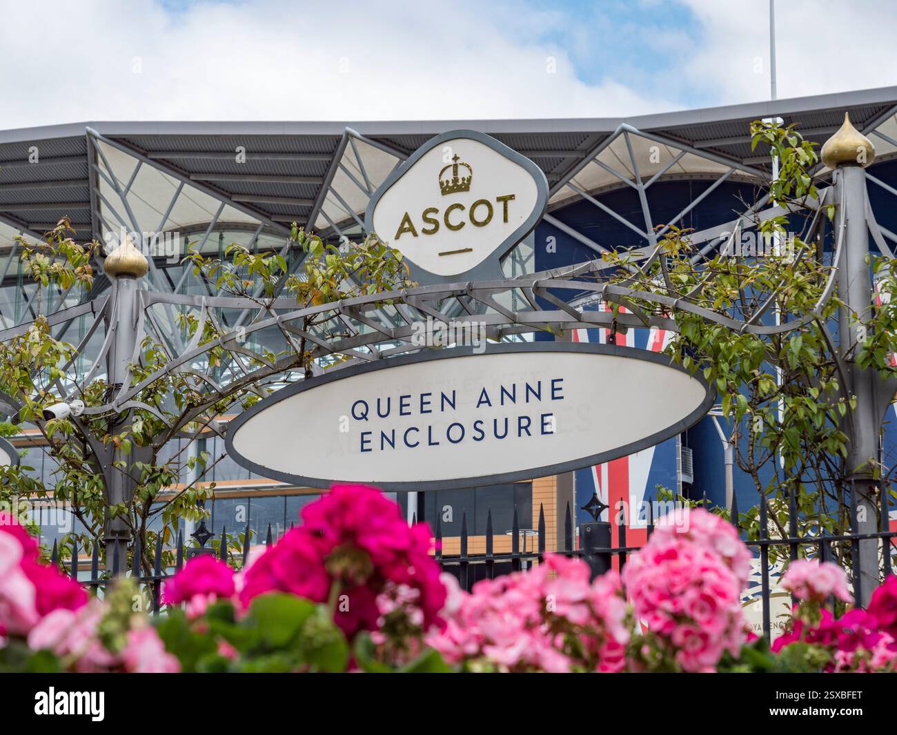 The entrance sign to Queen Ann Enclosure at Ascot racecouse during ...