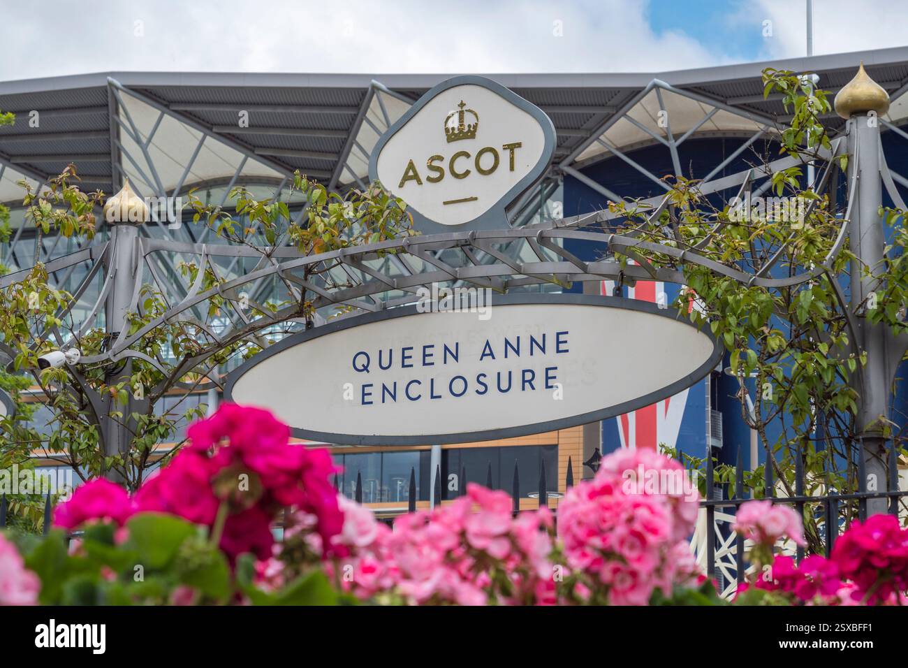 The entrance sign to Queen Ann Enclosure at Ascot racecouse during ...