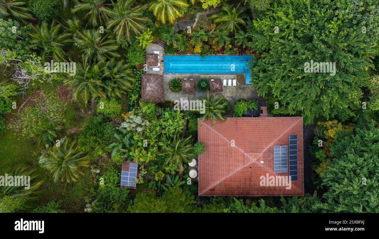 Drone Aerial view at sunrise of the beautiful Bluff Beach Retreat hotel ...