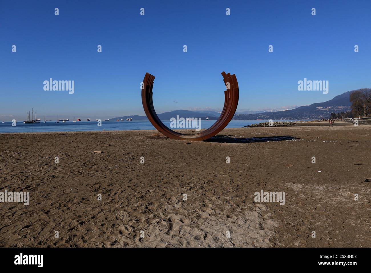 The 'Whale Ribs' steel sculpture on Sunset Beach by English Bay ...