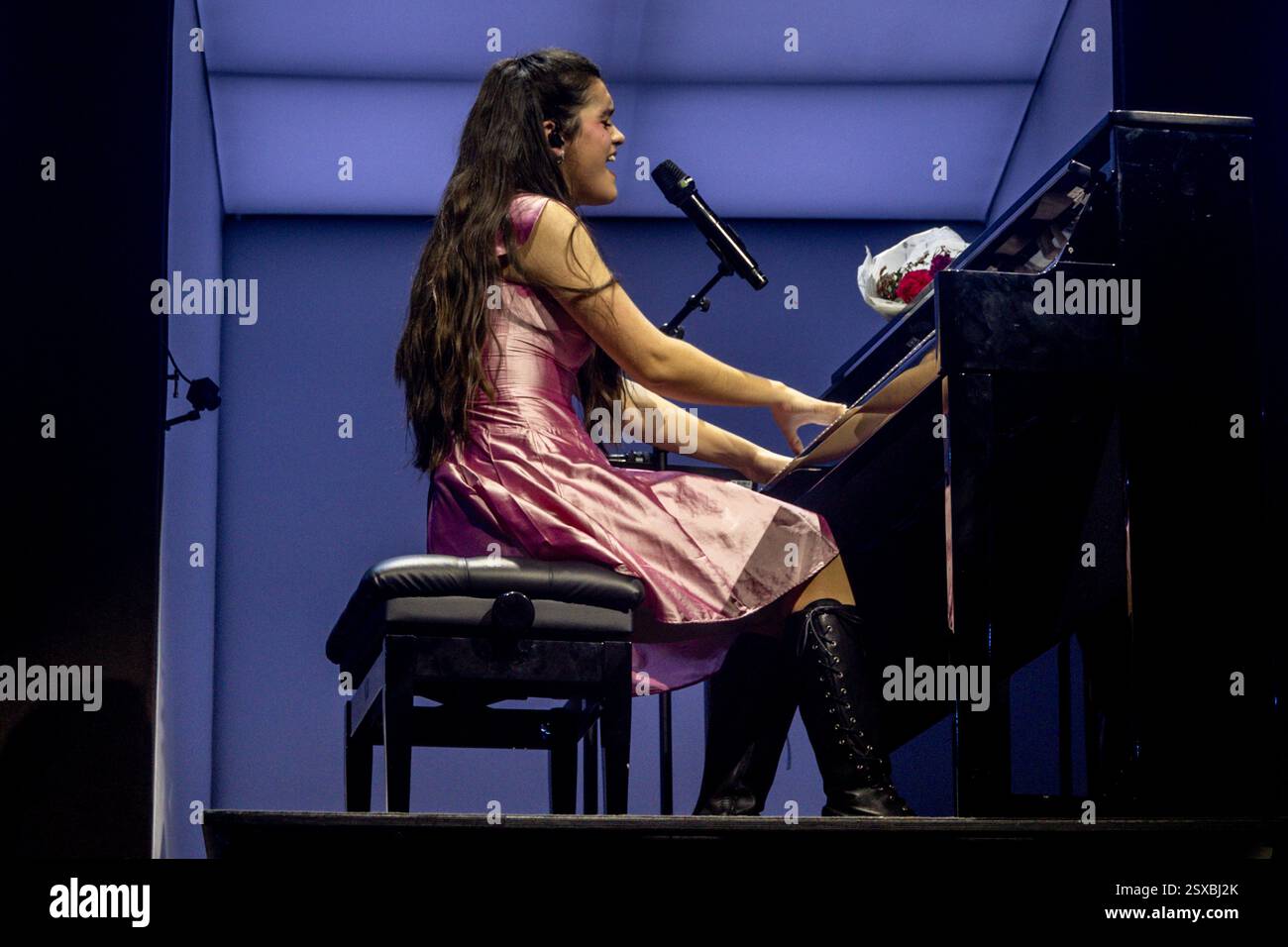 The singer and actress Amaia performs during a concert at the Movistar ...