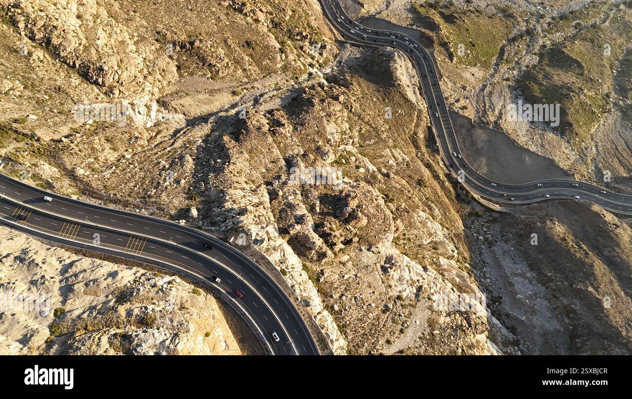 Al Taif drone Aerial view, Al Hada Mountain in Taif City top view ...