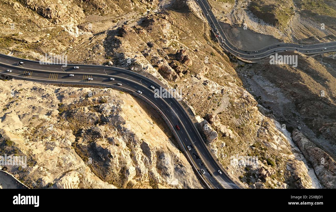Al Taif drone Aerial view, Al Hada Mountain in Taif City top view ...