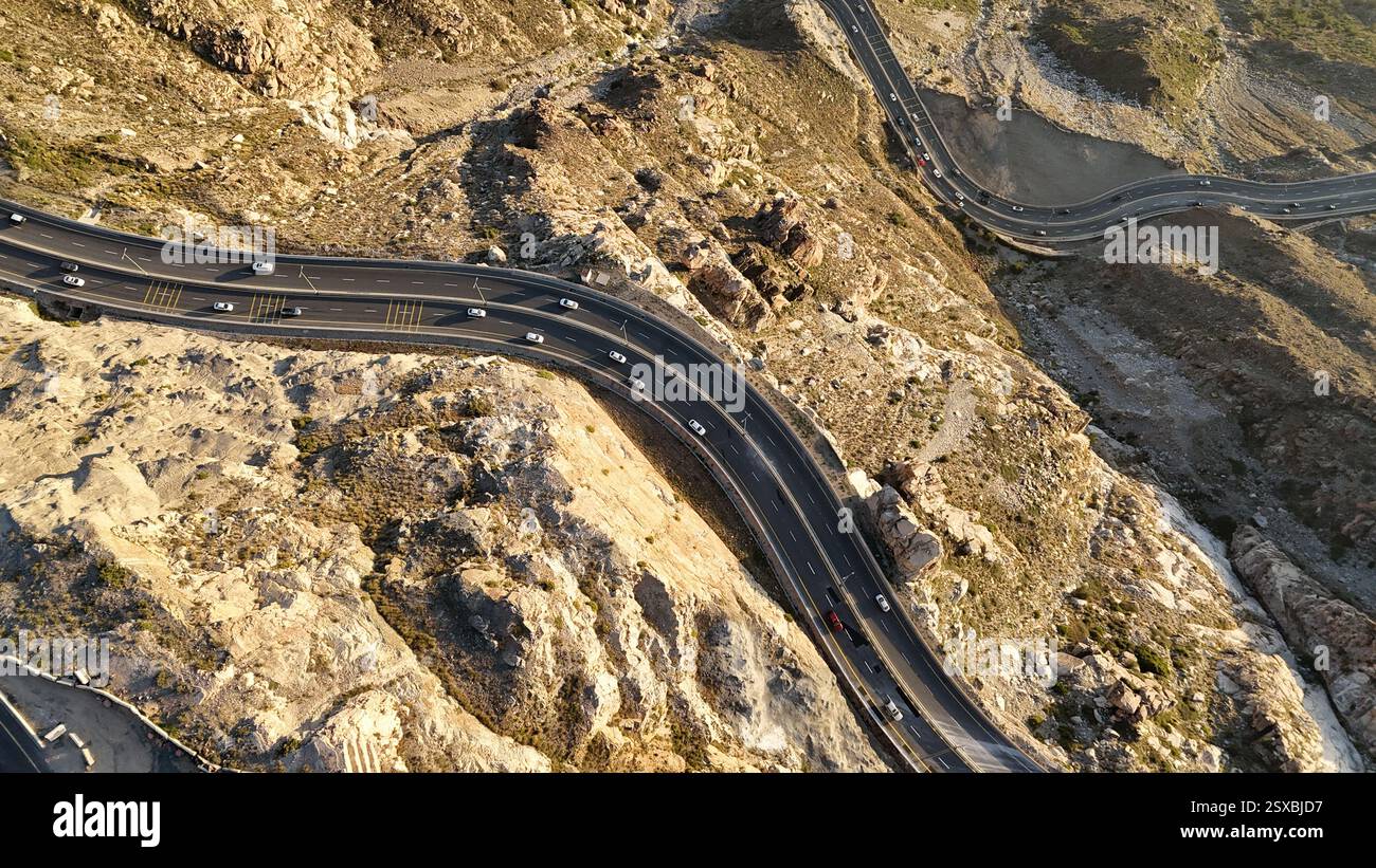 Al Taif drone Aerial view, Al Hada Mountain in Taif City top view ...