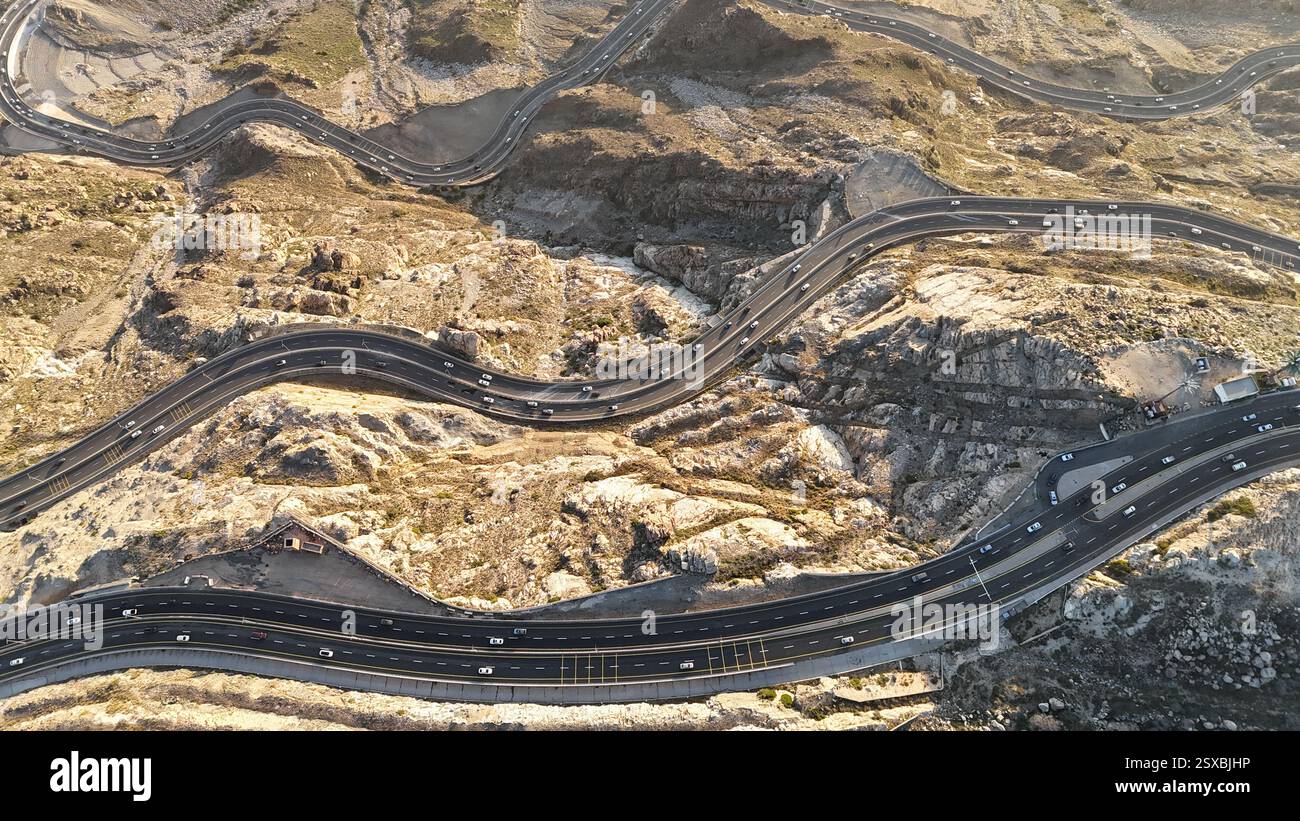 Al Taif drone Aerial view, Al Hada Mountain in Taif City top view ...