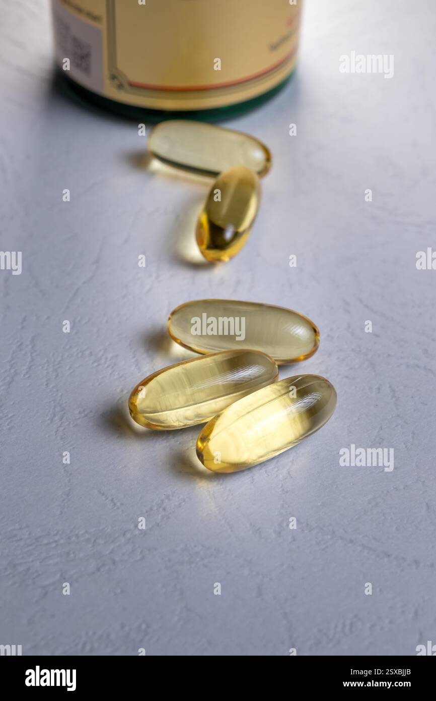 Omega fatty acids gelatin capsules hi-res stock photography and images ...