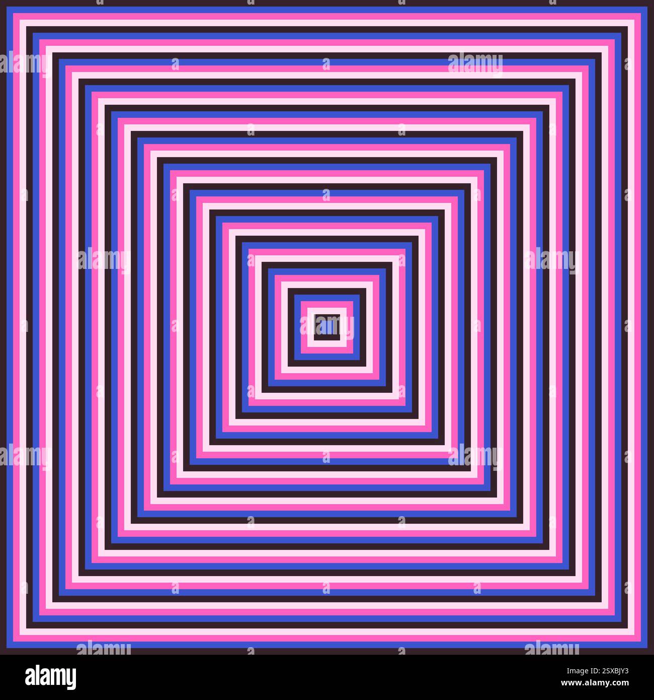 Visual effect created by neon black, blue and pink squares getting ...