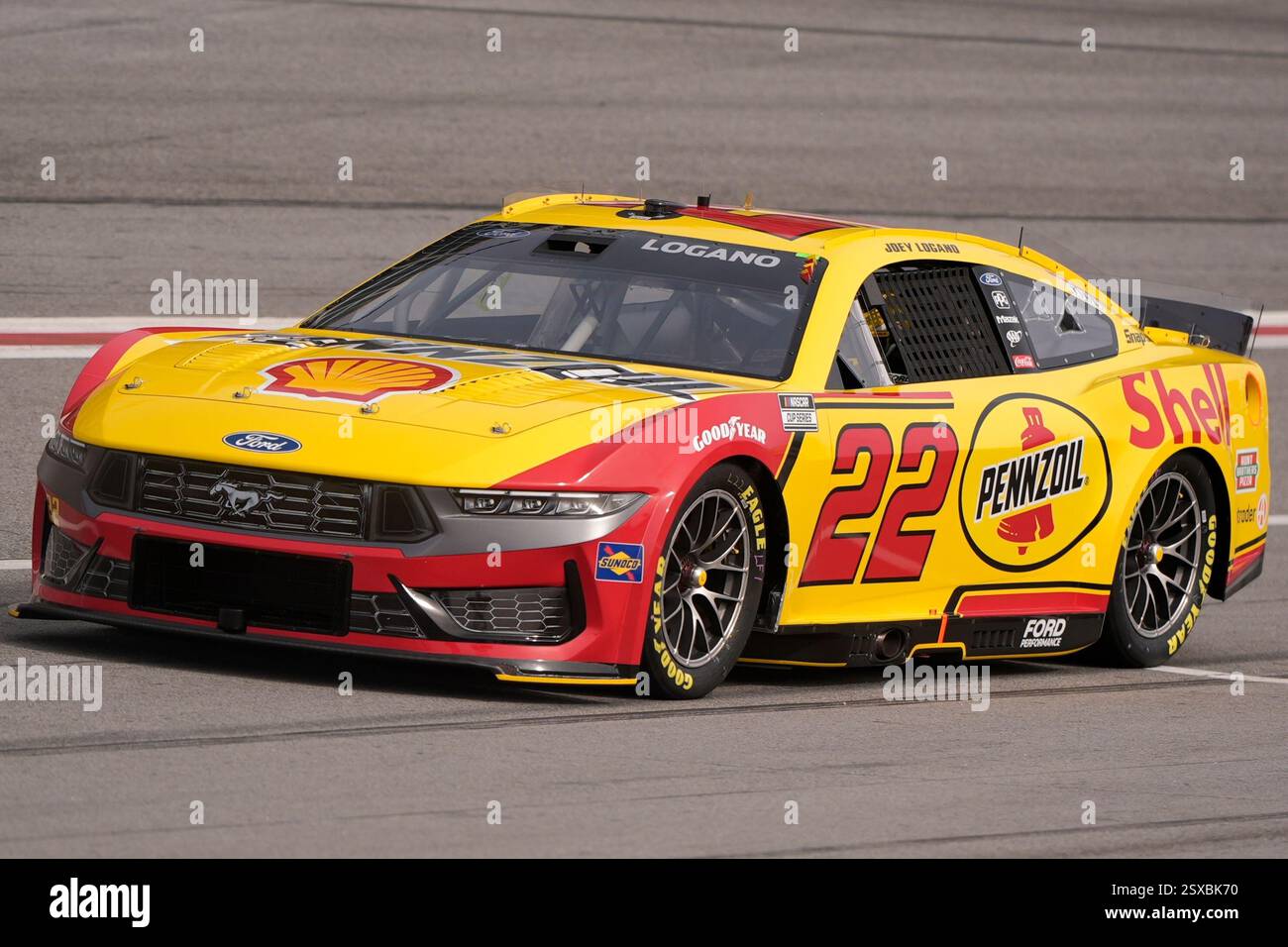 Joey Logano (22) moves on the track during a NASCAR Cup Series auto ...