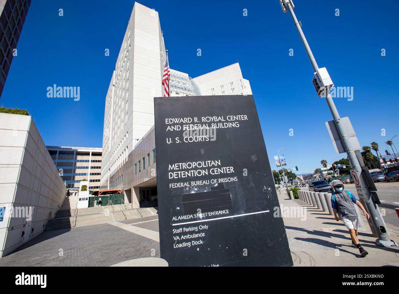 February 23, 2025, Los Angeles, California, USA: A person walks by the ...