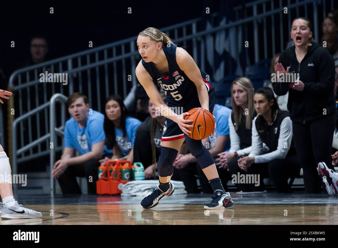 INDIANAPOLIS, IN - FEBRUARY 22: during theUConn Huskies guard Paige ...