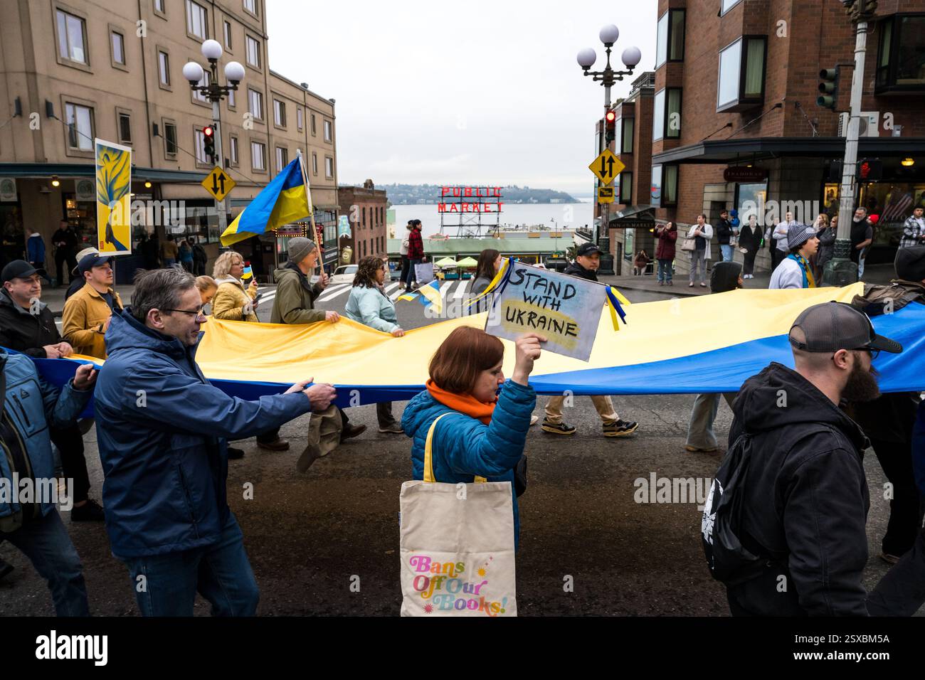 Seattle, USA. 23th Feb 2025. Huge crowd gathered at the 3-year ...