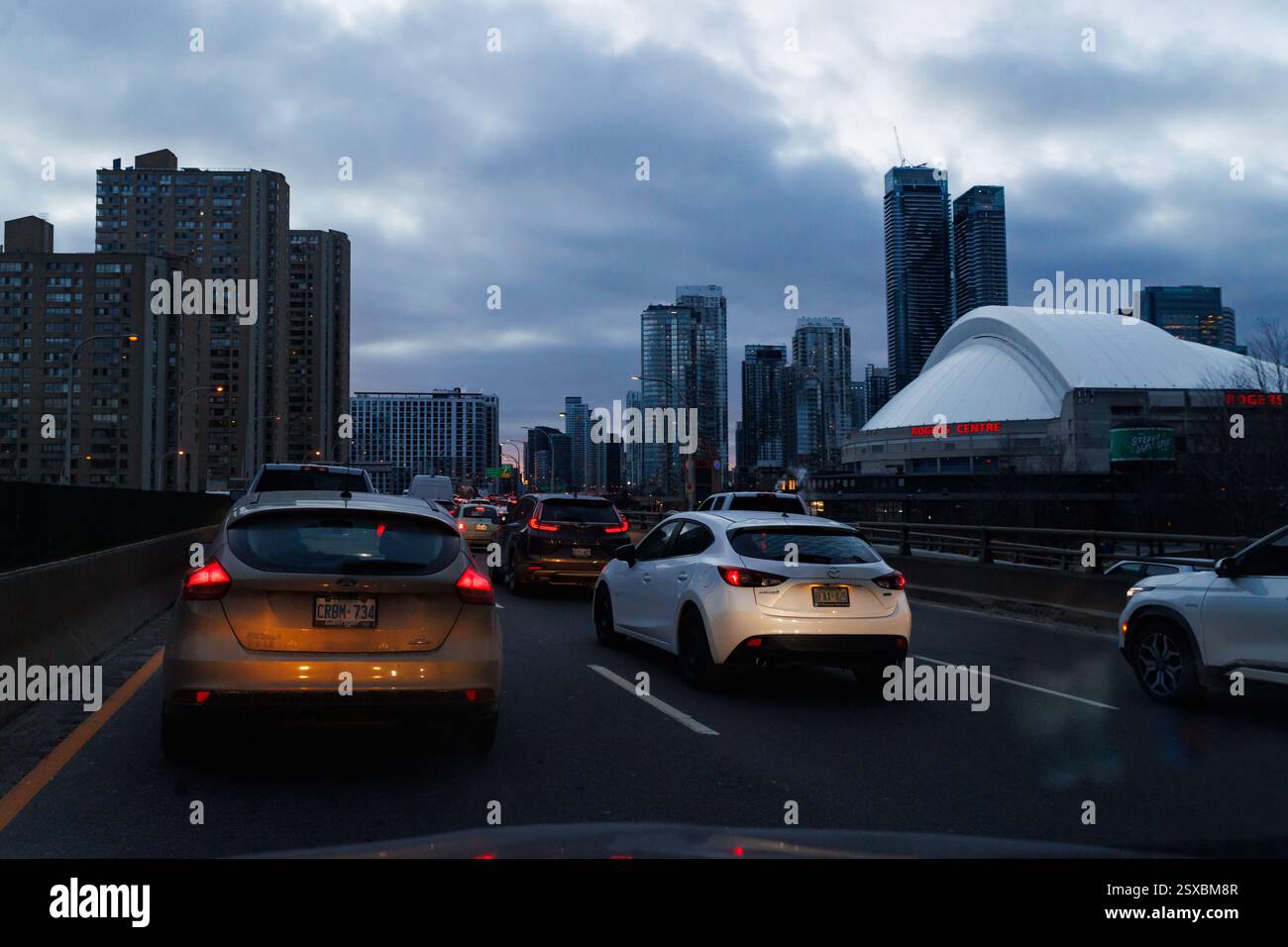 Westbound traffic is seen on the Gardiner Expressway in Toronto on ...