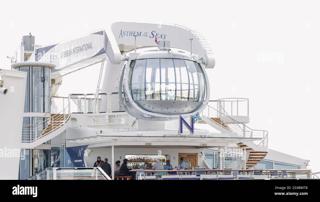 Futuristic architecture of a modern cruise ship Anthem of the Seas with ...