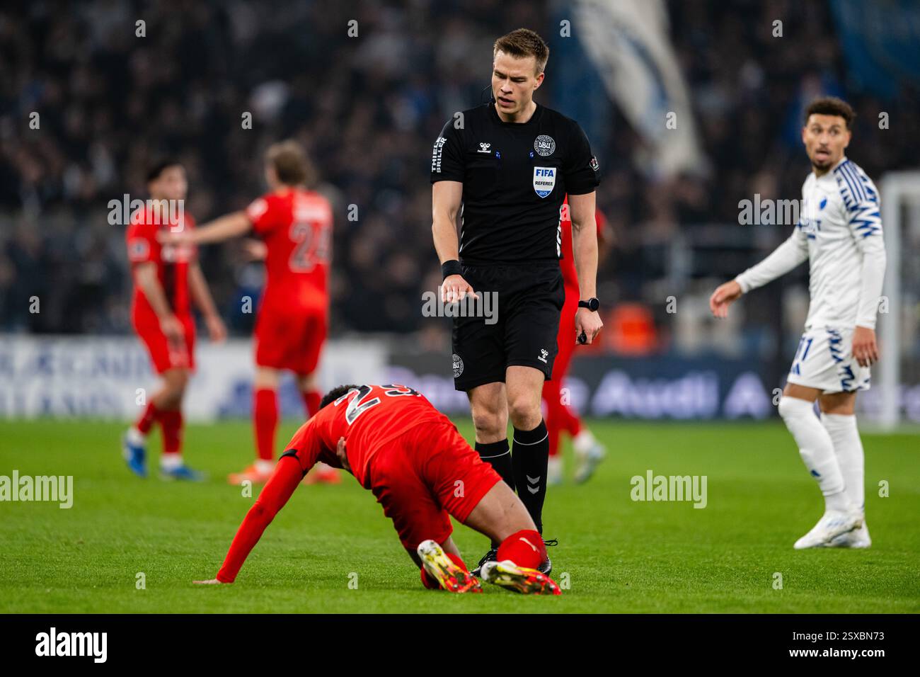 Copenhagen, Denmark. 23rd Feb, 2025. Referee Jacob Karlsen seen during ...