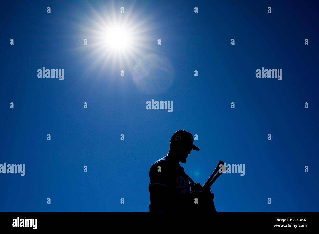 Los Angeles Dodgers center fielder Andy Pages walks to the dugout ...