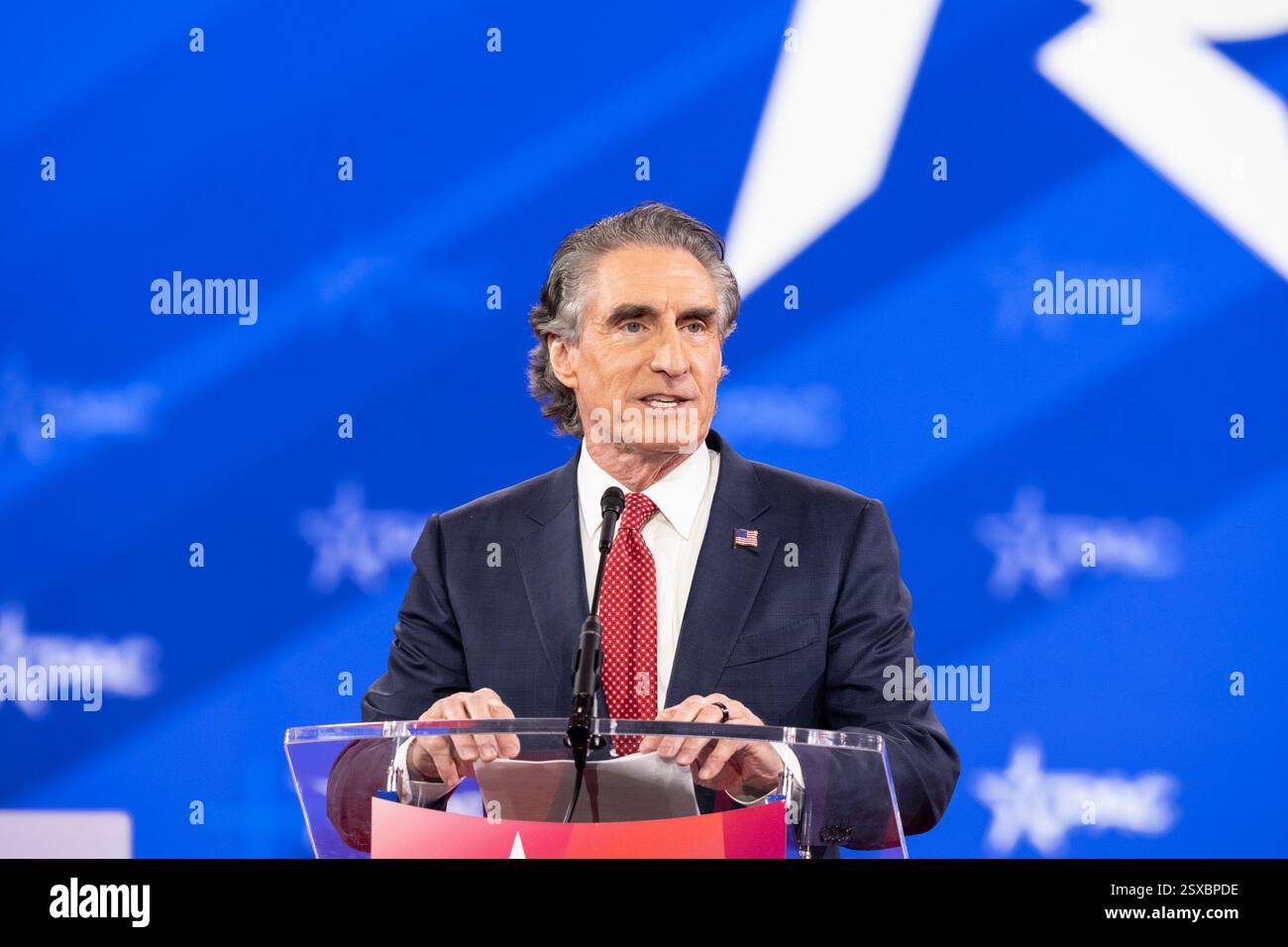 Secretary of the Interior Doug Burgum speaks during 2025 CPAC ...